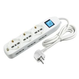 I Lock Power Strip 9 Outlets Sockets (3 SCHUKO + 6 BIPASSO) 2M