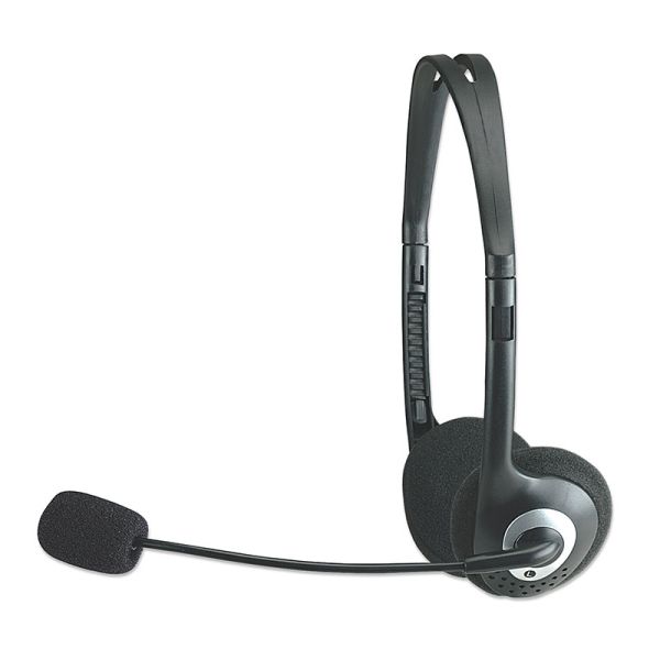 Manhattan Headset Stereo With Microphone 164429 - Black