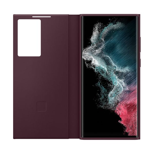 Samsung S22 Ultra Cover Clear View - Dark Red